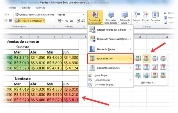 Excel Usando A Formatação Condicional De Células Tecmundo 